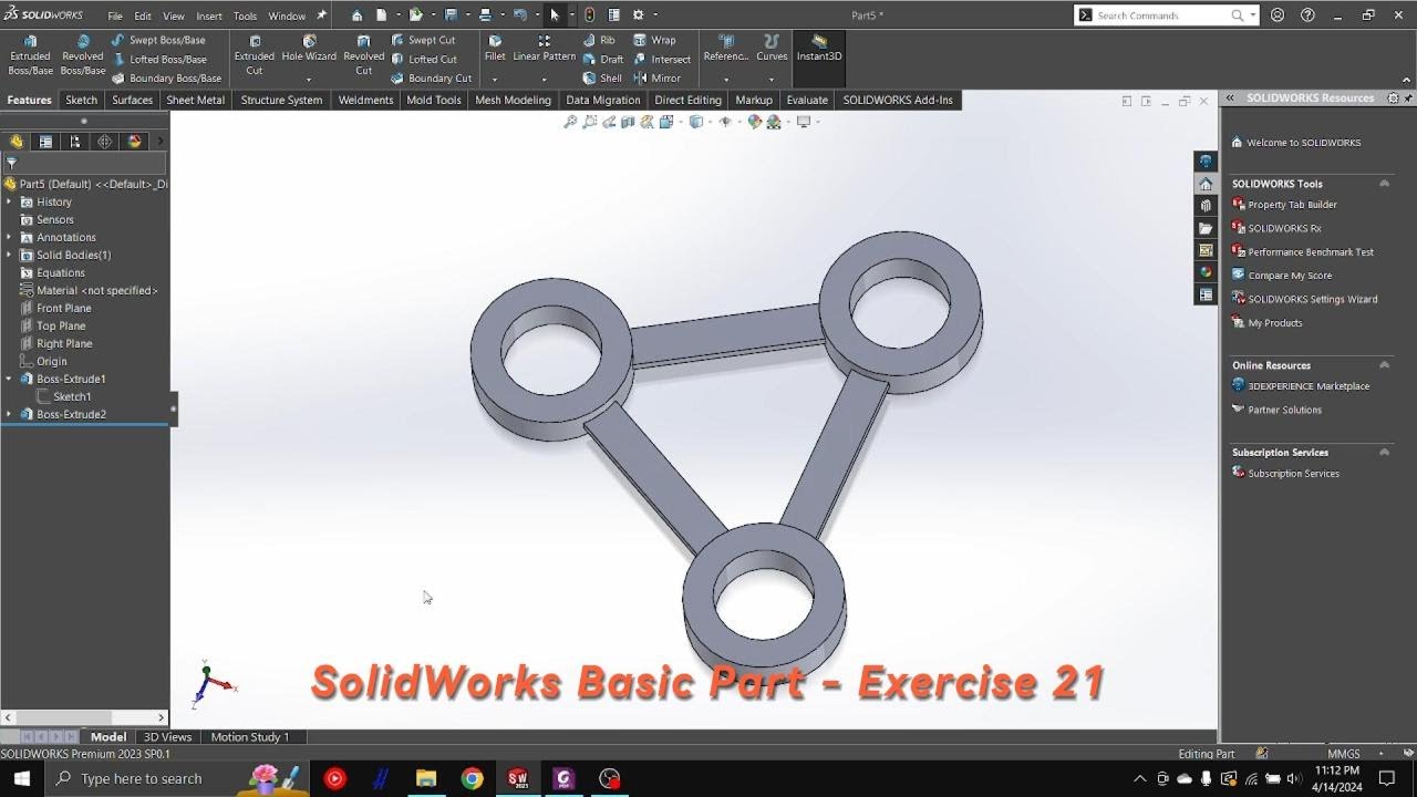 SolidWorks Basic Part - Exercise 21 - YouTube