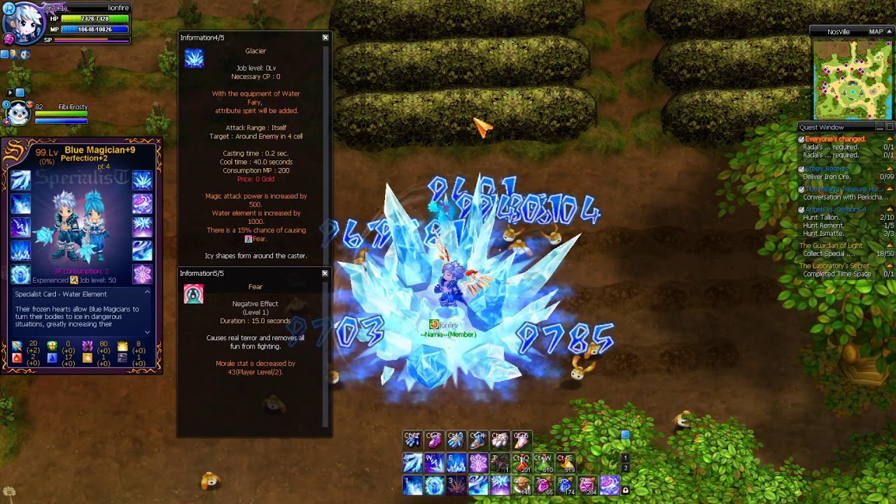 Nostale SP3 - Blue Mage Skills and Descriptions - YouTube