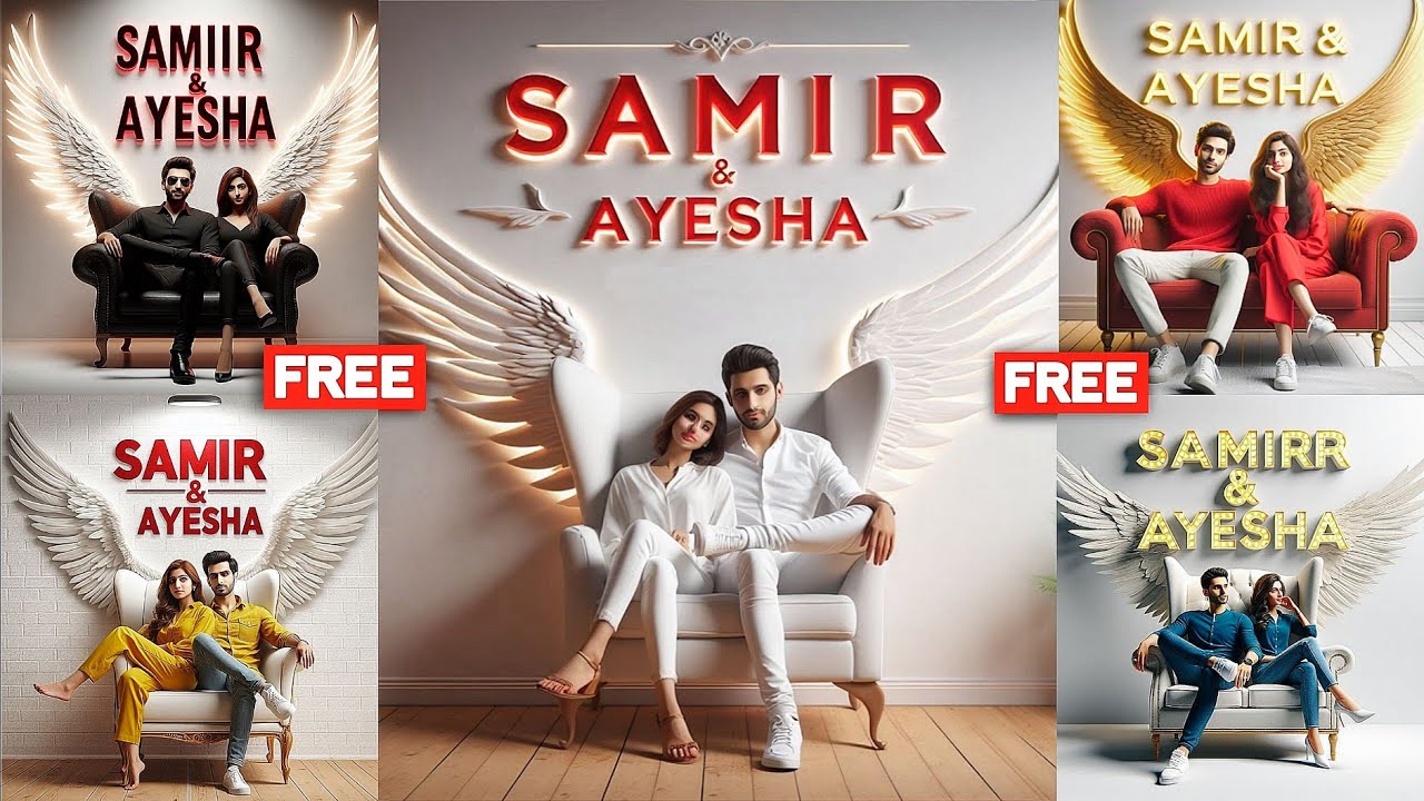 How To Create 3D Ai Wings Couple Images With Name || Trending Couple ...