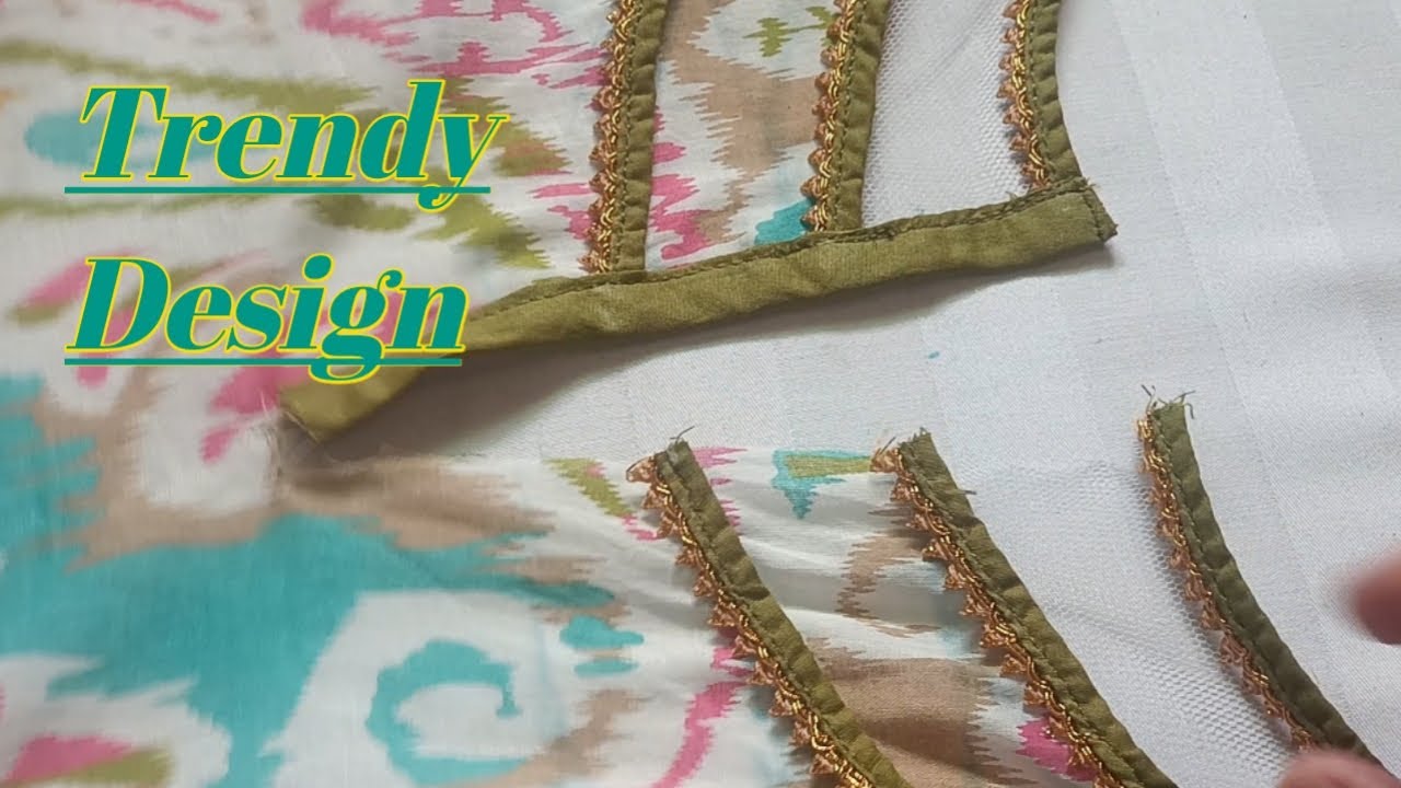 💯Trendy Round yock neck design with lace and net || round top neck ...