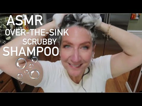 ASMR | OVER-THE-SINK SCRUBBY SHAMPOO🫧💆🏻‍♀️ (WATER, SUDSY, SCALP SCRUB ...