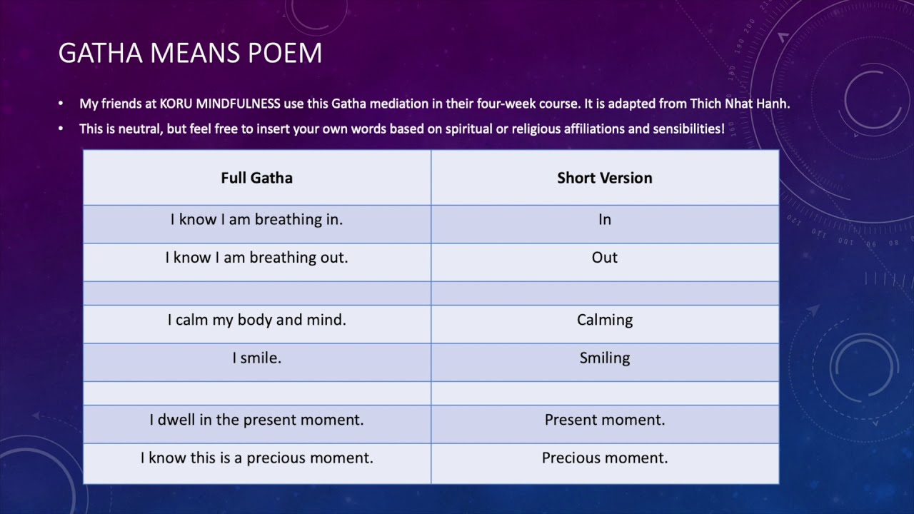 Mindful Holidays - Gatha or Poem Meditation - YouTube