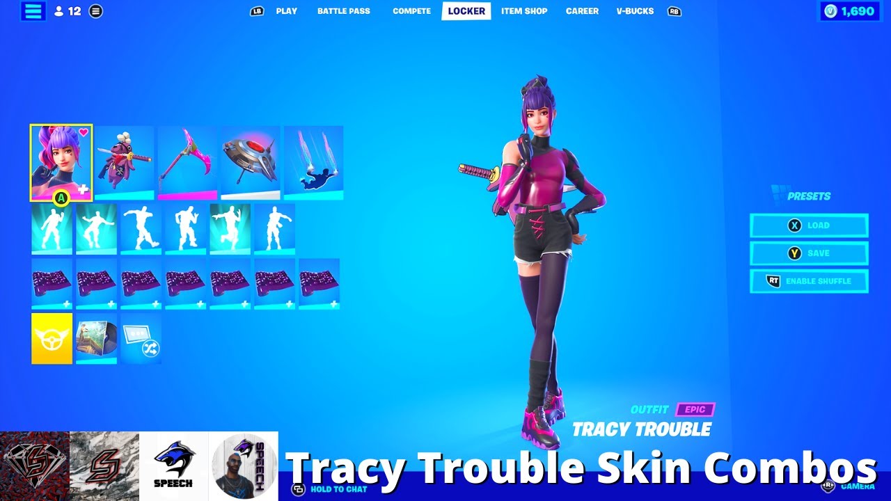 Tracy Trouble Skin Combos (Fortnite Battle Royale) - YouTube