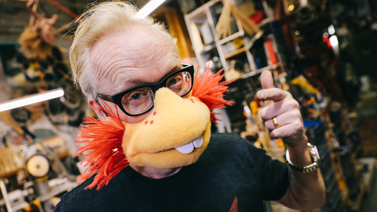 Adam Savage Tries on Puppet Mouth Masks! - YouTube