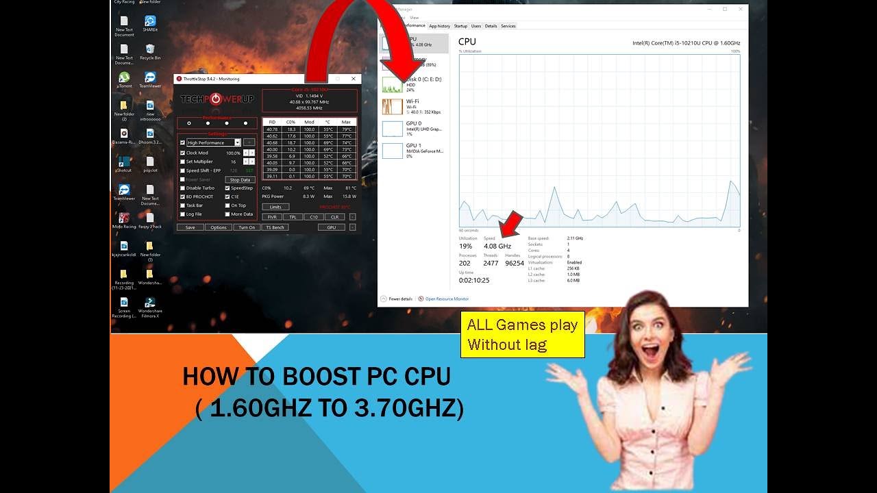 How to Boost Processor or CPU Speed in Windows 10 For Free(1.60 to 3.70 ...