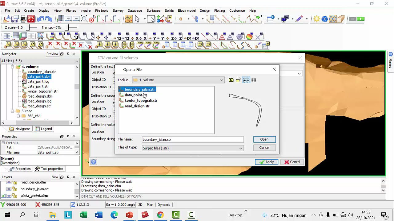 5. Volume Cut and Fill Surpac - YouTube