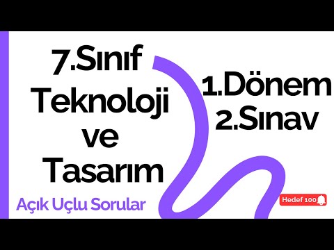 7. Sınıf Teknoloji ve Tasarım 1. Dönem 2. Yazılı Soruları 🔥 | Açık Uçlu Sorular