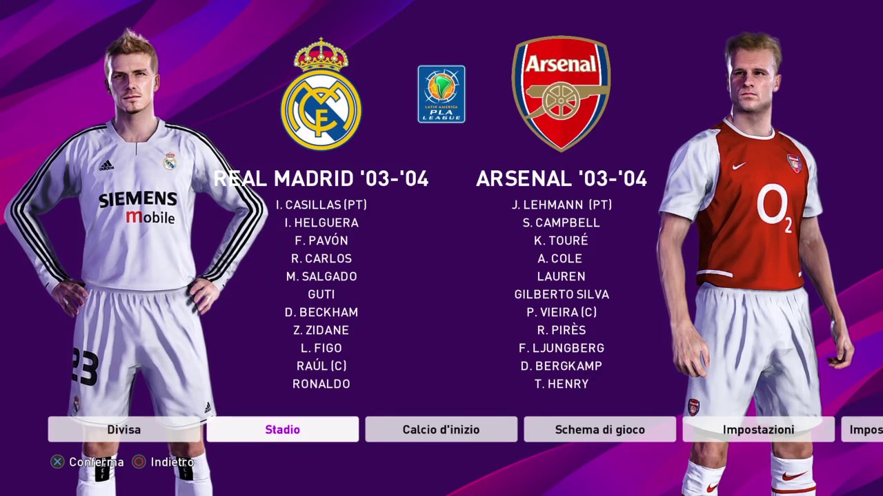 PES 2020: Real Madrid 2003-2004 vs Arsenal 2003-2004 (PS4) - YouTube