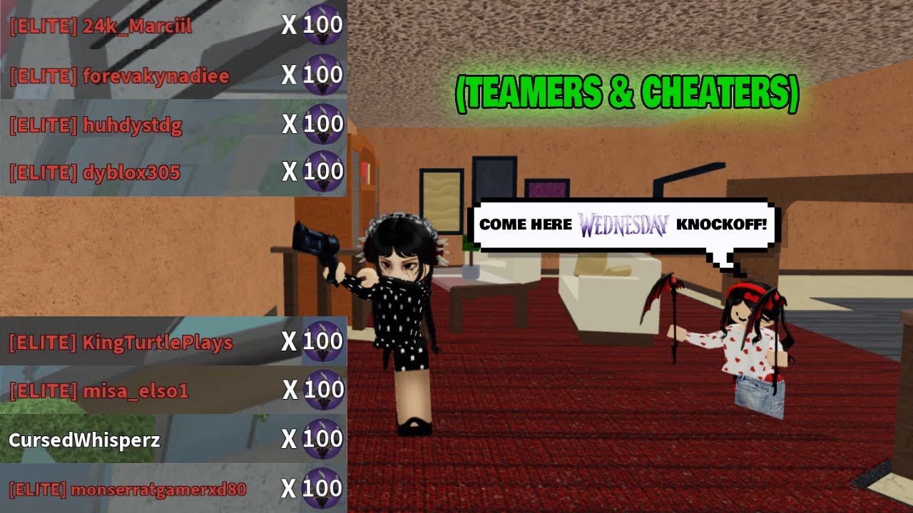 Making MAX LEVEL players RAGE QUIT in MM2...as WEDNESDAY (Murder ...