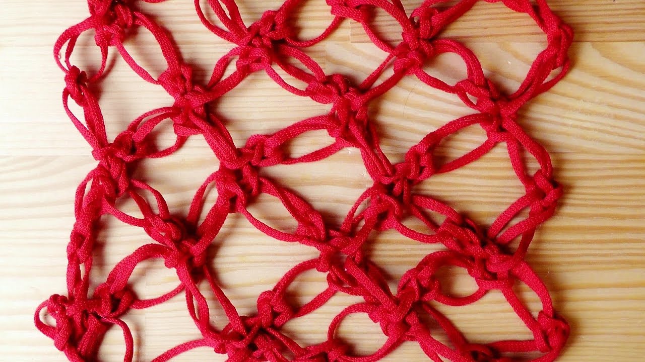 Lover's knot mesh crochet pattern for left handed - YouTube