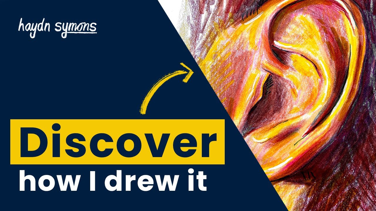 Drawing An Ear With Colour Pencil - Step By Step Portrait Tutorial ...