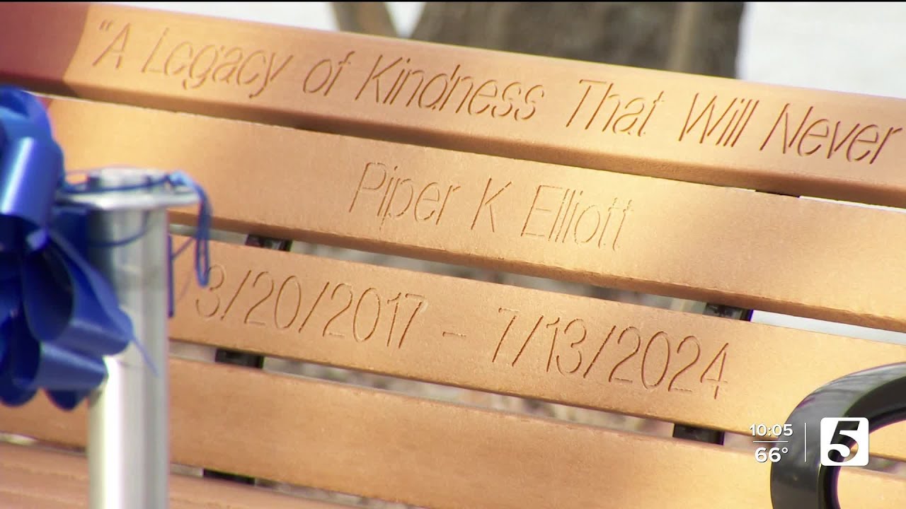 Ceremony held, bench installed in honor of 7-year-old Piper Elliott ...