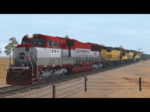 Trainz 3 EMDX #7001 pass by with CNW #8697 #8664 & #8635 - YouTube