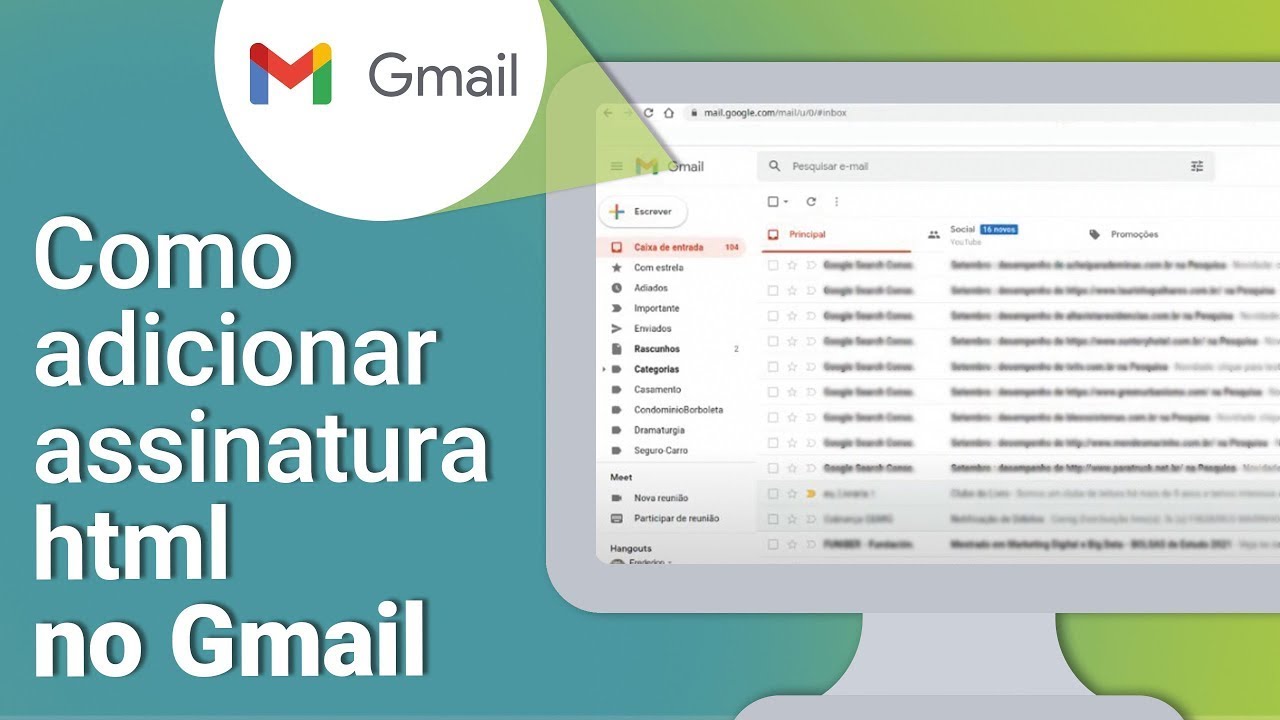 Adicionar assinatura html no gmail - YouTube
