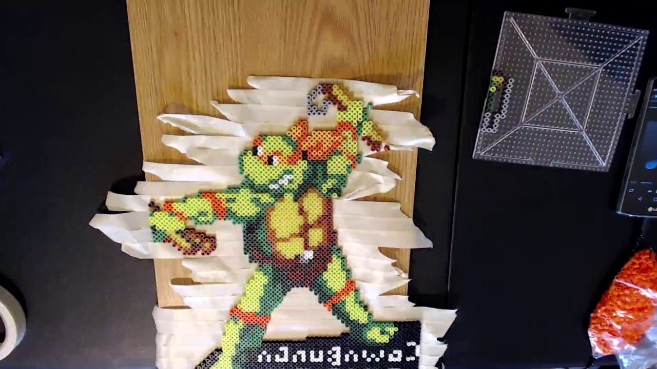 Mikey TMNT Pixel Bead Perler Sprite Art Michealangelo Teenage Mutant ...