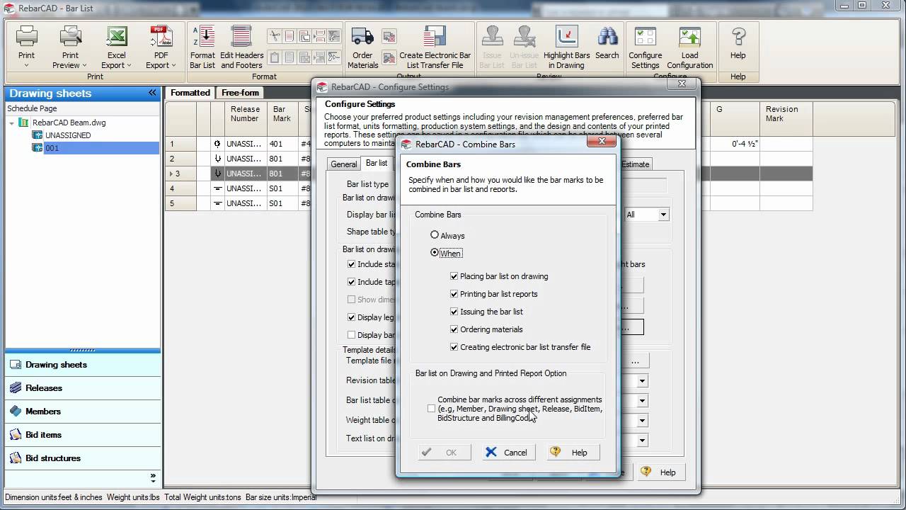 RebarCAD Video Demo 4 (Viewing Bar Lists) - YouTube
