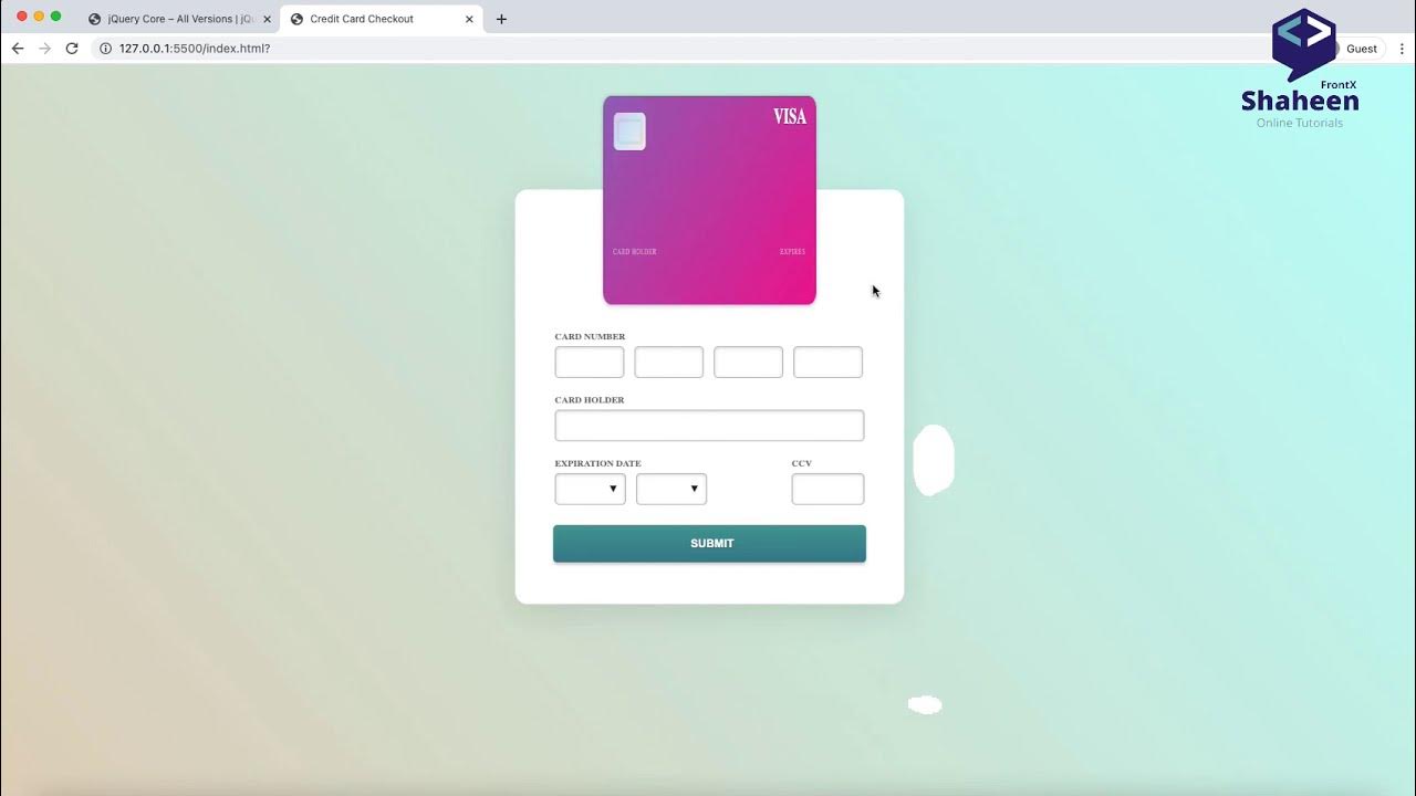 🔴 How to create a Credit Card Checkout html & css & javascript 🔴 - YouTube