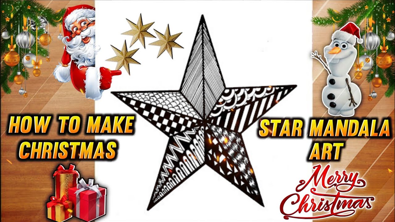 Christmas Star Mandala Art || Simple and Easy || Zentangle Art ...
