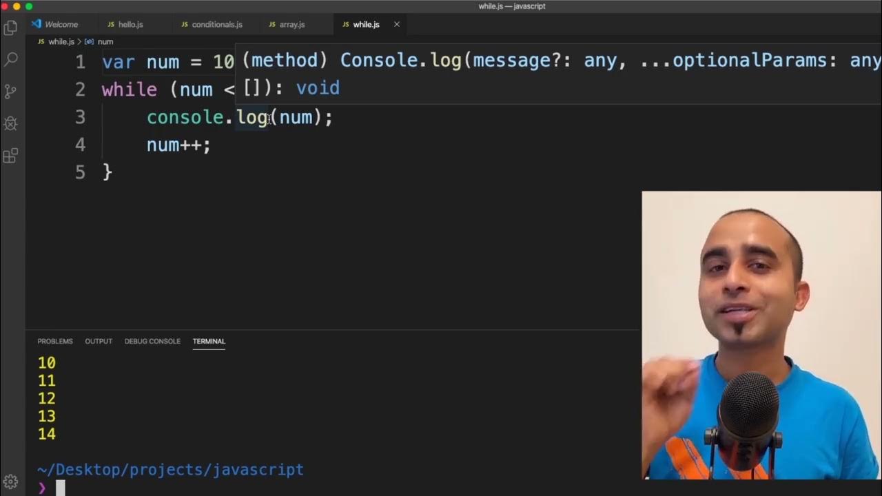 13 5 While loop, debug javascript code, less or equal Complete Web Development Course ...