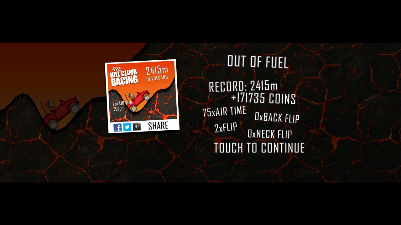 Hill Climb Racing Jeep + Volcano 2415 WR(1.14) - YouTube