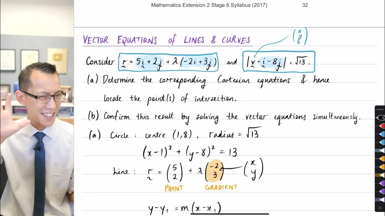 Cartesian & Vector Equations (2 of 3: Line equation) - YouTube