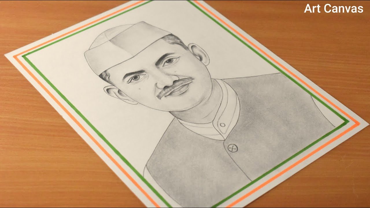 Lal Bahadur Shastri Drawing With Pencil Sketch Step by Step ...