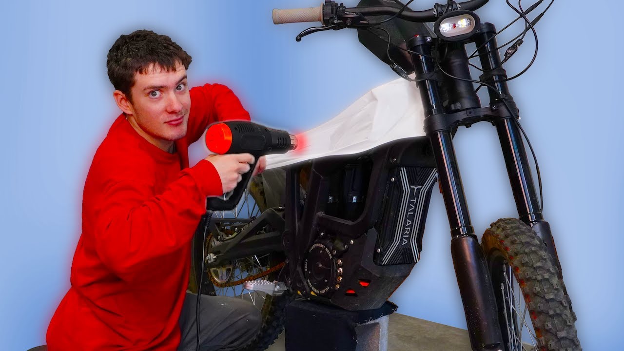 First Time Vinyl Wrapping // Talaria Sting "R" - YouTube