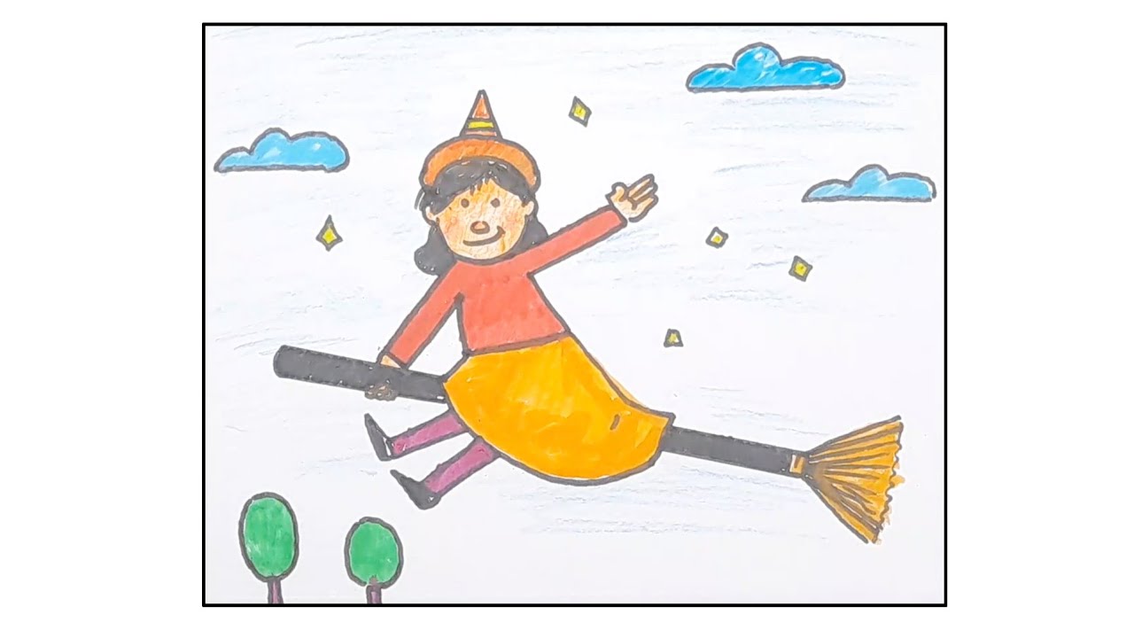 How to draw wich easy for kids |kids cartoon drawing - YouTube