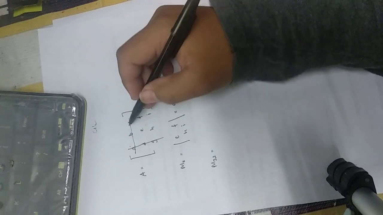 Cara mencari nilai minor matriks 3x3 - YouTube