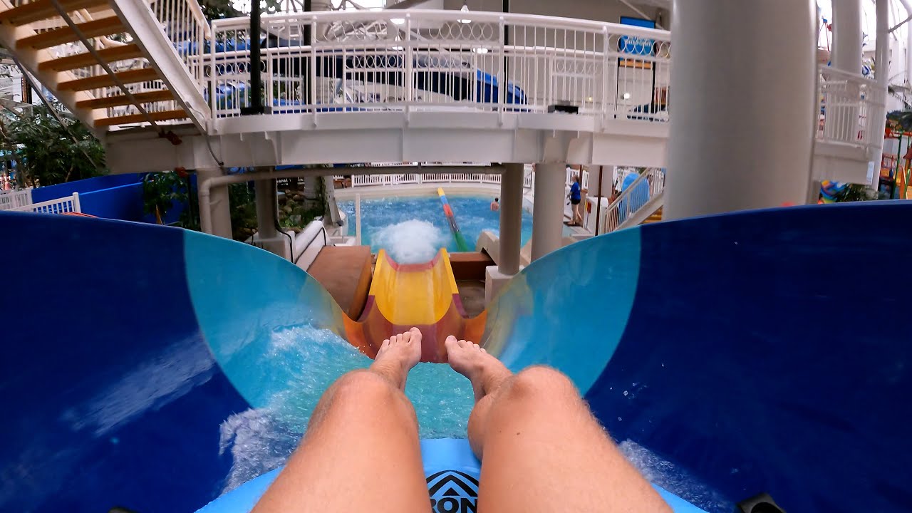 Slideboarding World Waterpark Waterslide POV, West Edmonton Mall ...