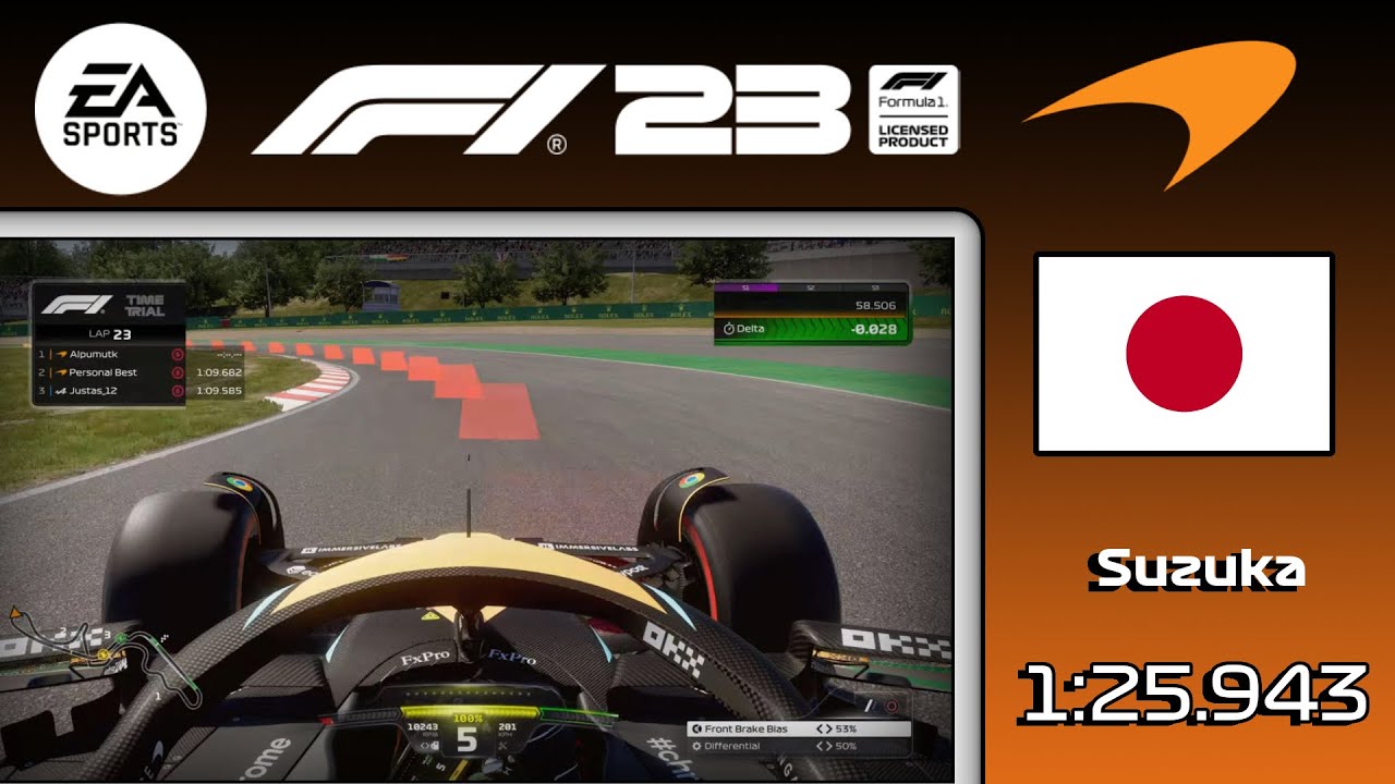 F1 23 Japan PS World Record & Setup (1:25.943) - YouTube