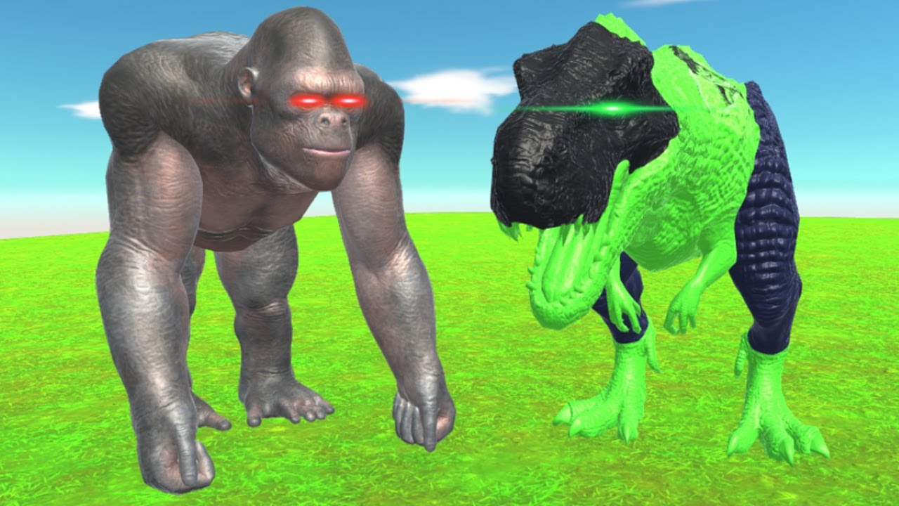 King Kong vs Hulk T-rex | Goro the Giant Deathrun Challenge (Goro vs ...