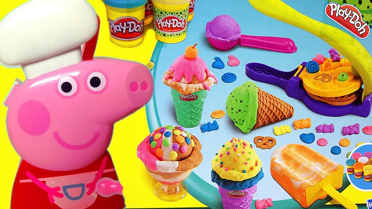 PLAY DOH Watermelon! - PEPPA PIG Family watch make play-doh ice-cream ...