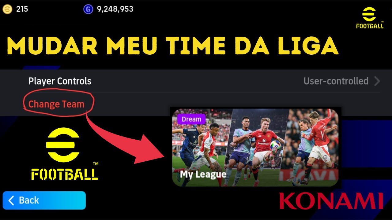 Como Mudar o Time da Sua Liga no eFootball ⚽ - YouTube