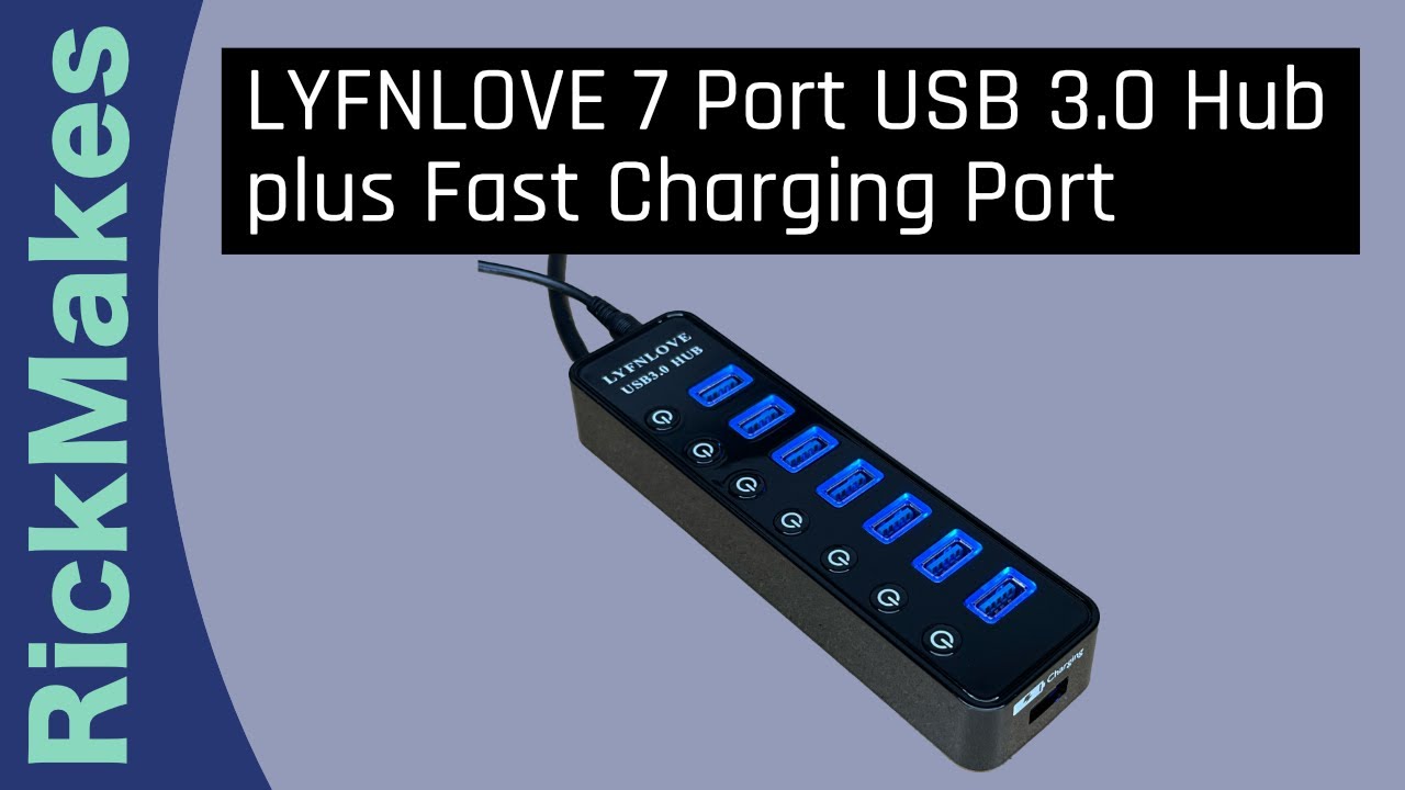 LYFNLOVE 7 Port USB 3.0 Hub plus Fast Charging Port - YouTube