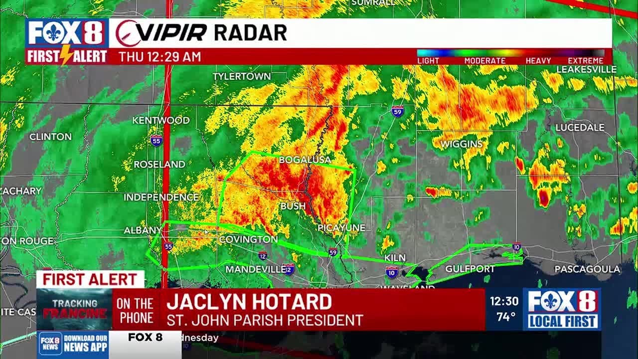 St. John Parish President Jaclyn Hotard gives an update following ...