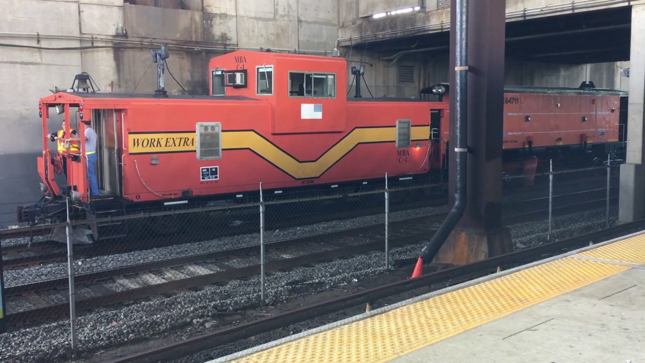 MBA C-1 Caboose Rolls In and Out of Sullivan Square - YouTube