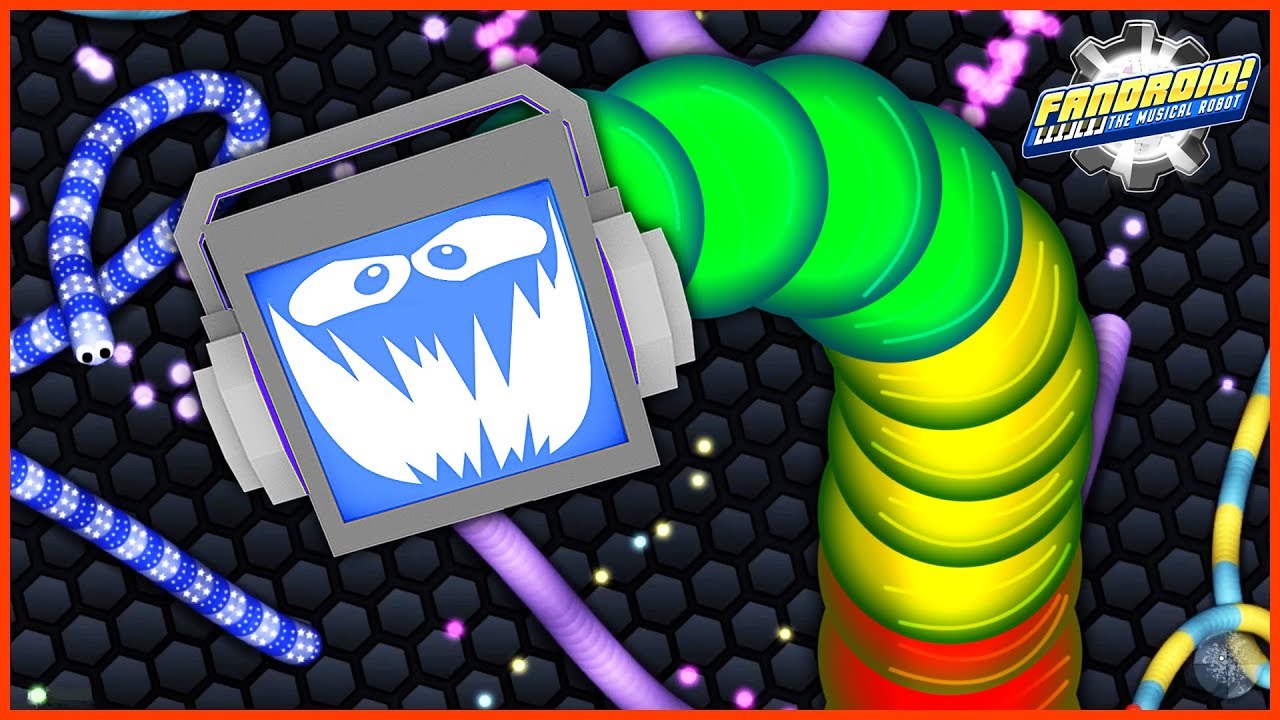 Slither.io Mega Fun Giant Snake Let's Play Fandroid the Musical Robot ...