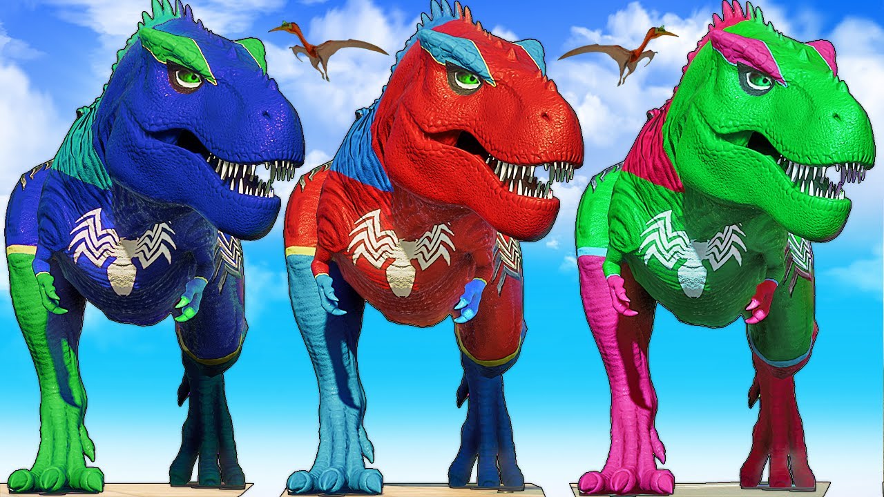 Marvel Avengers Dinosaurs Fight ! Spiderman T-REX vs Quetzalcoatlus I ...