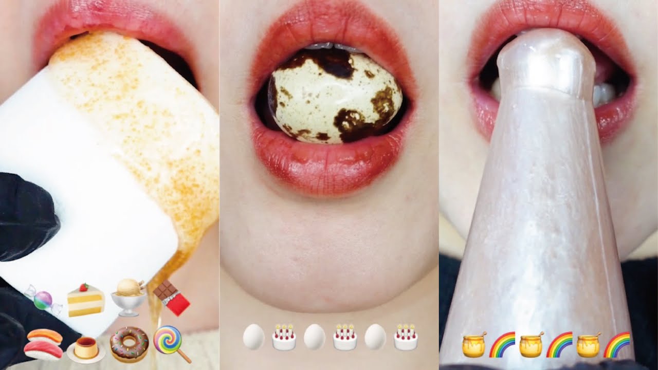 asmr 'SATISFYING ASMR EATING LAYERED'' eating sounds - YouTube