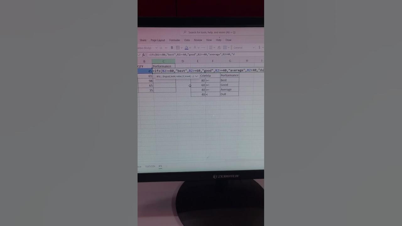 How To Use The Ifs Function In Excel Office365 Excelwalesir Ytvideoss Exceltricks Tutorial