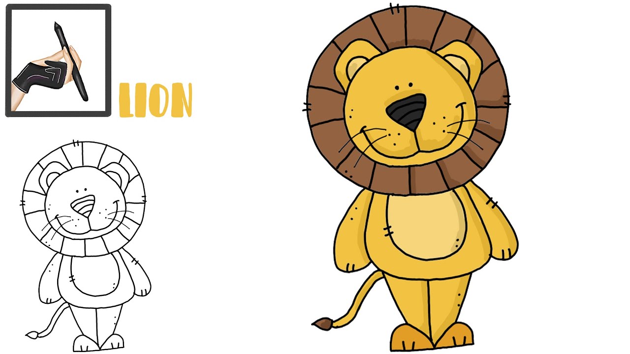 How to Draw Lion- step by step- tutorial - YouTube