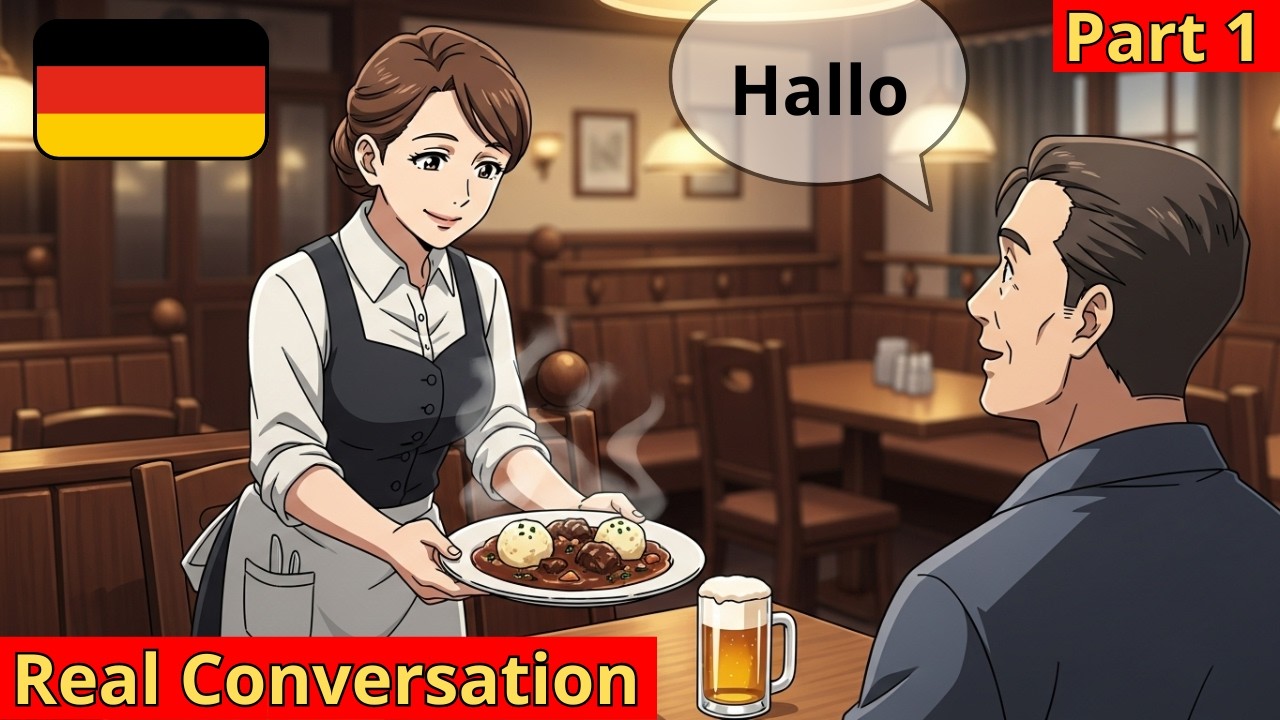 10 Short German Conversations: Ordering at a Restaurant #1 | German for ...