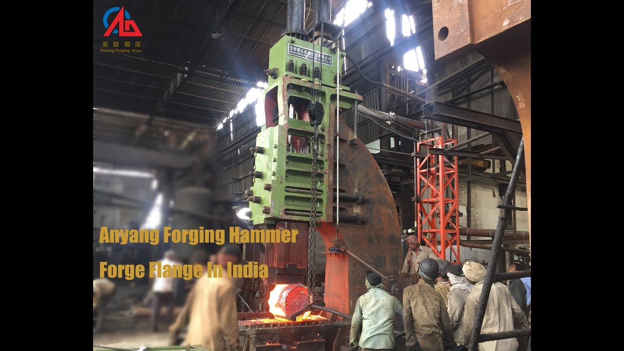 Forging hammer forge flange in India - YouTube