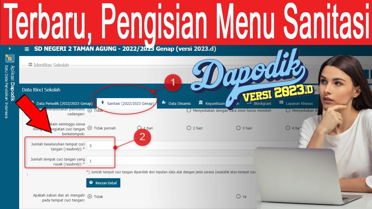 Terbaru, Cara Pengisian Aplikasi Dapodik 2023.d Menu Sanitasi - YouTube