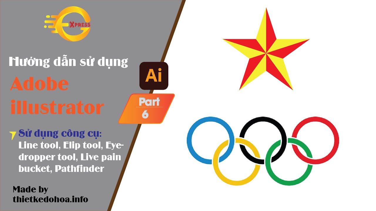Part 6: Hướng dẫn sử dụng công cụ line tool, elip tool dropper tool ...