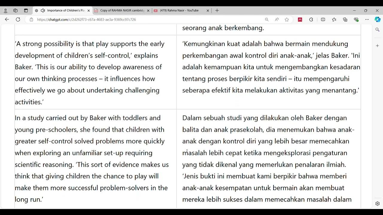 CAMBRIDGE 14 TEST 1 PASSAGE 1 The importance of chidren's play 2 - YouTube