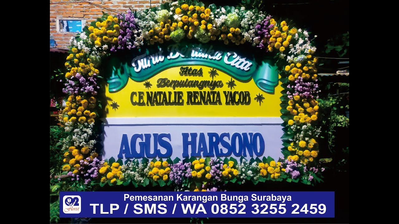 Toko Bunga Papan Duka Cita Surabaya Adijasa 0852.3255.2459 - YouTube