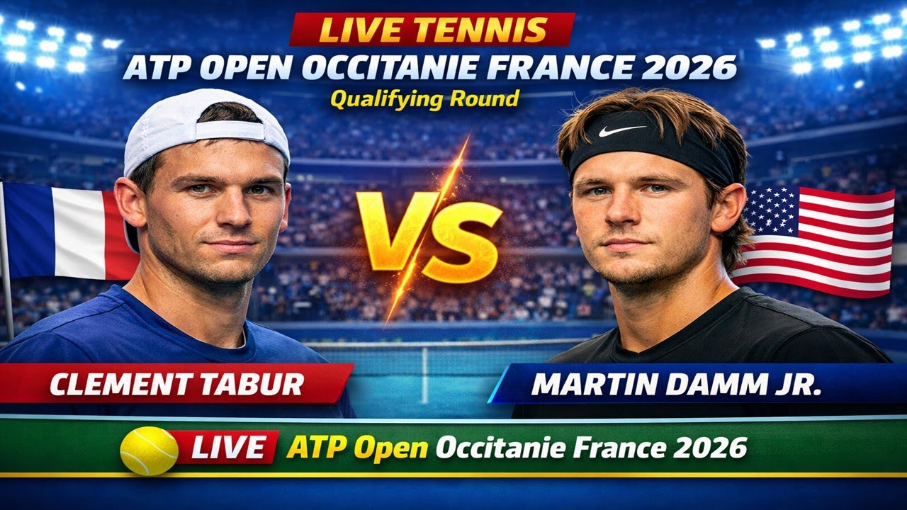 Clement Tabur vs Martin Damm Jr 🎾LIVE TENNIS ATP Open Occitanie France ...