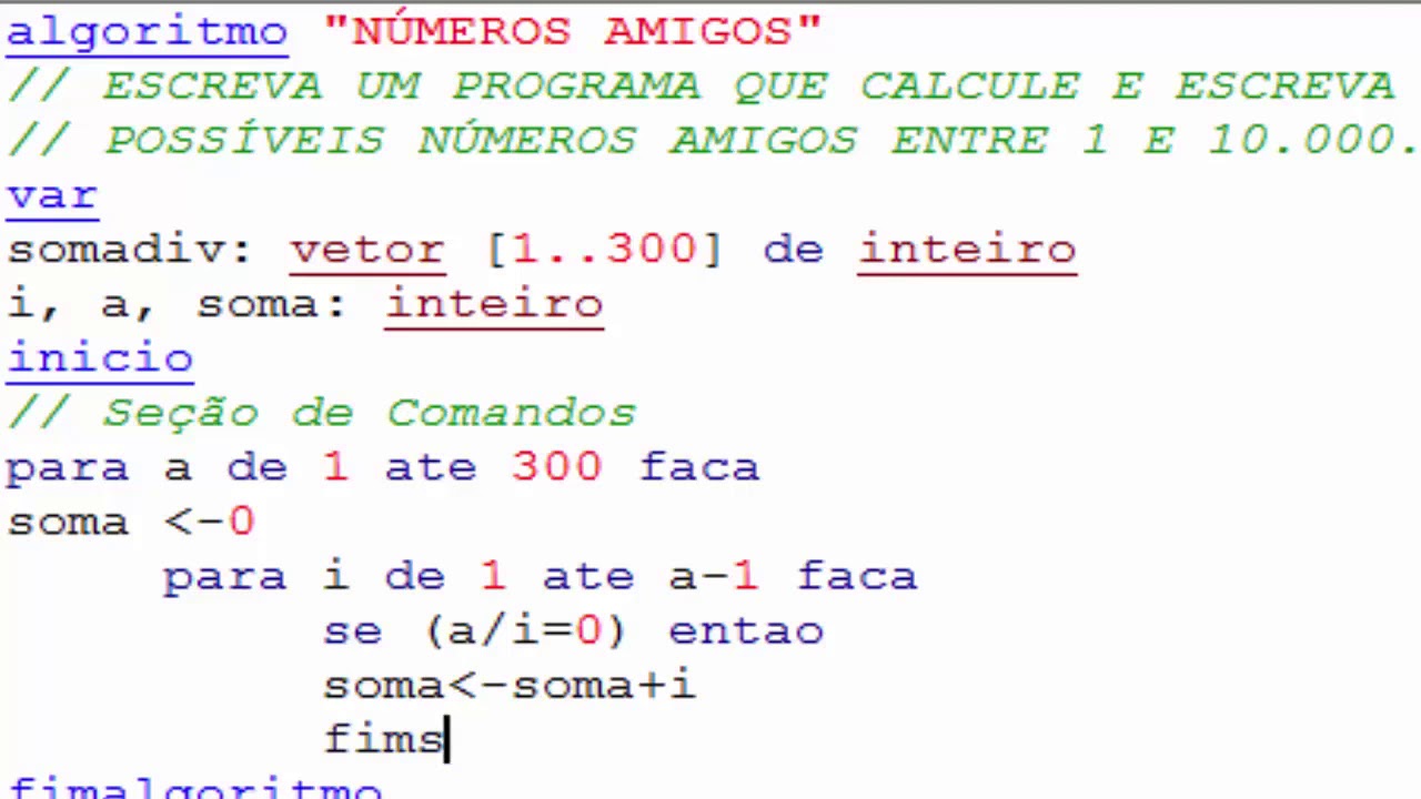 ALGORITMO Números Amigos entre 1 a 10 000 - YouTube